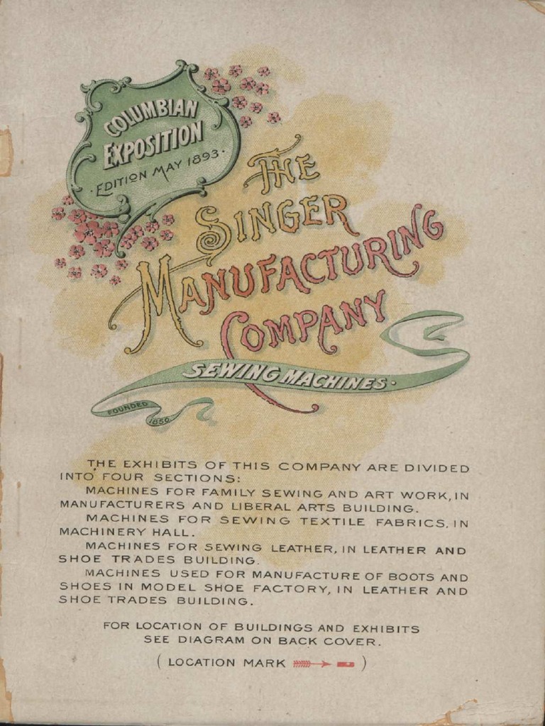 Catalogue of Singer Sewing Machines For Family Use - 1893 | PDF