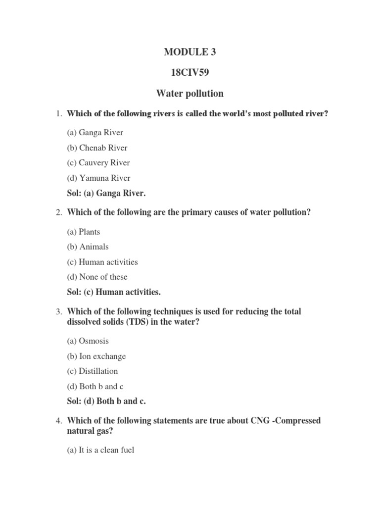 Env Module 3 Question Bank | PDF | Municipal Solid Waste | Waste