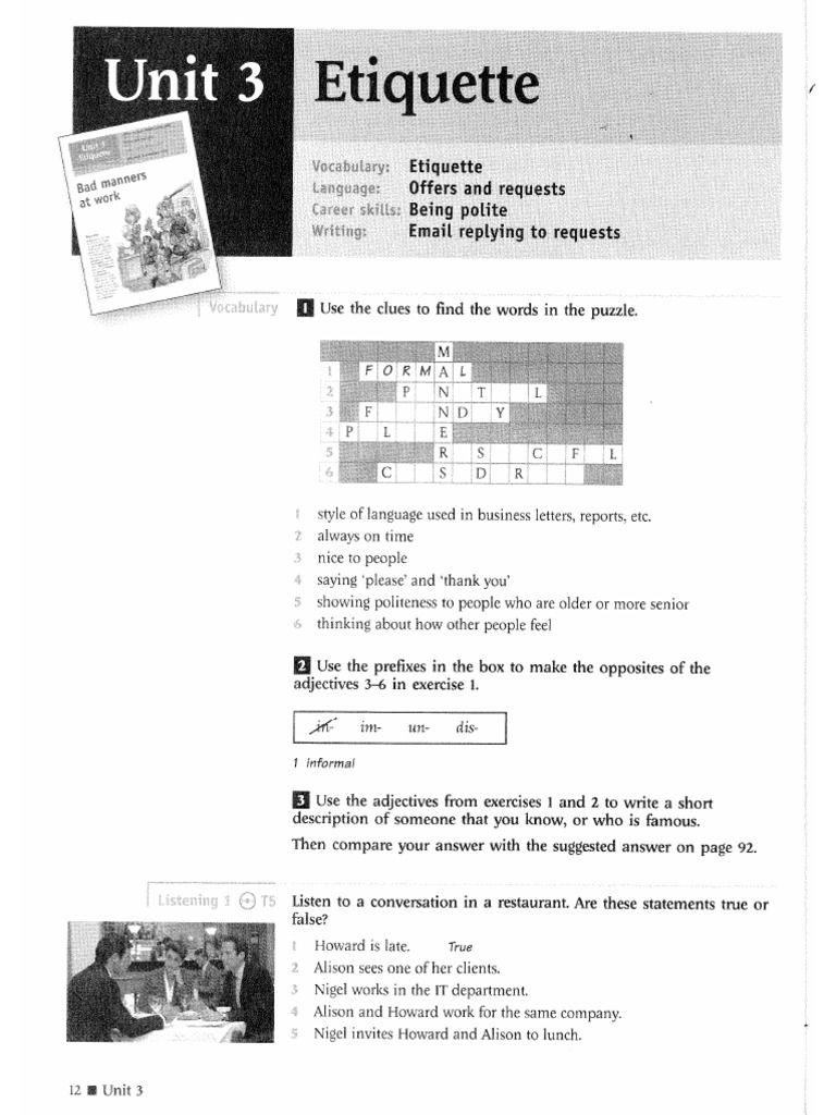 Workbook Unit 3 | PDF