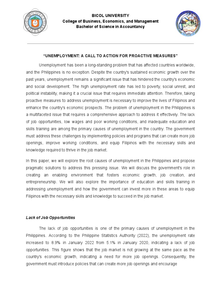 ORTILE, Jessica B. | PDF | Unemployment | Labour Economics