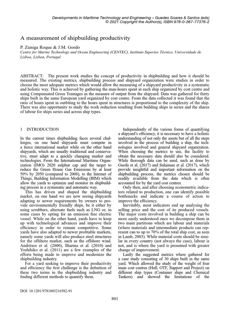 A Measurement of Shipbuilding Productivity | PDF | Ships | Labour Economics