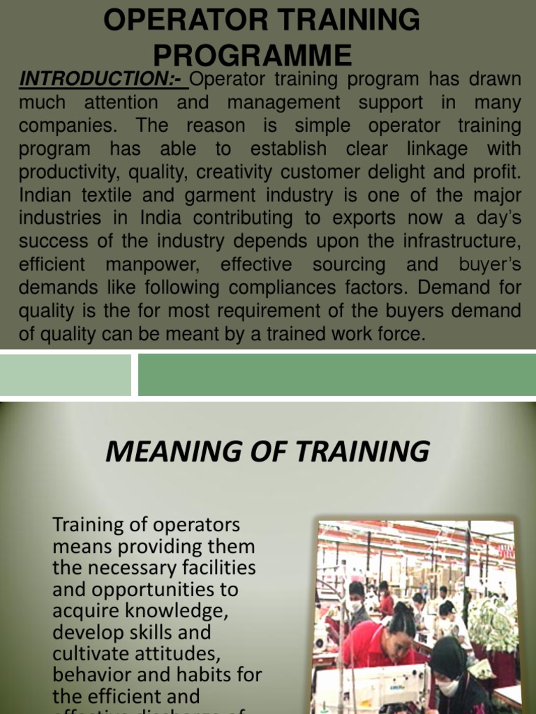 Operator Training for Textile Industry | PDF | Sewing Machine | Business