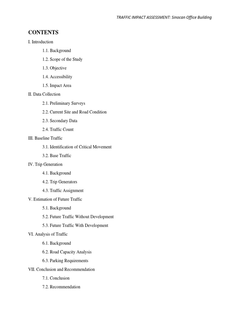 Traffic Impact Assessment PDF Traffic Traffic Congestion