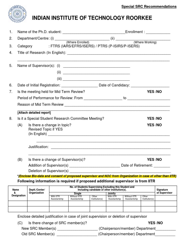 Special SRC Recommendations | PDF