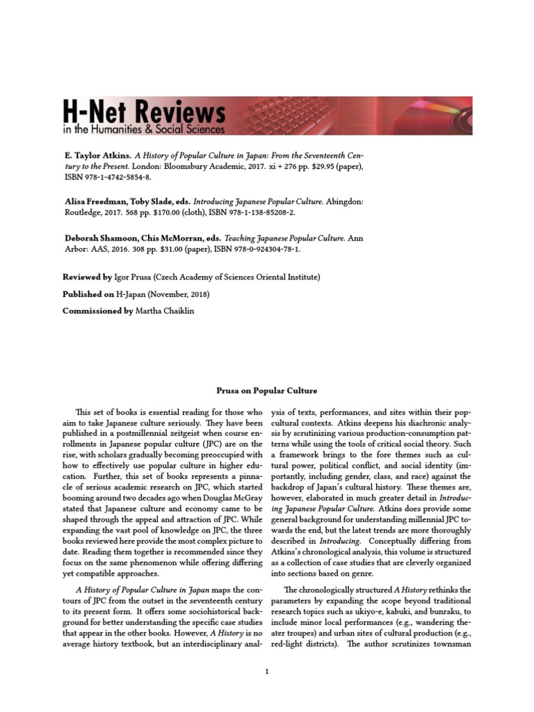 Prusa Igor - Book Review - Japanese Popular Culture | Download Free PDF ...