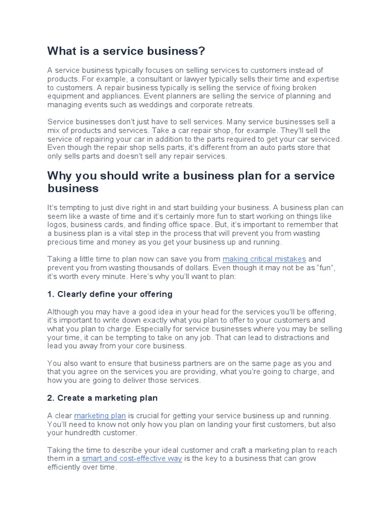 What Is A Service Business | PDF | Marketing | Sales