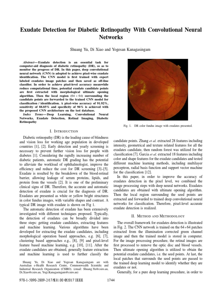 Embc2017 Exudate Detection For Diabetic Retinopathy With