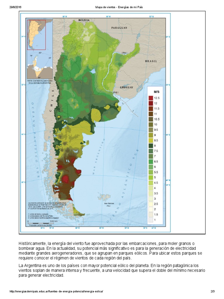 Mapa de Vientos ARGENTINA | PDF