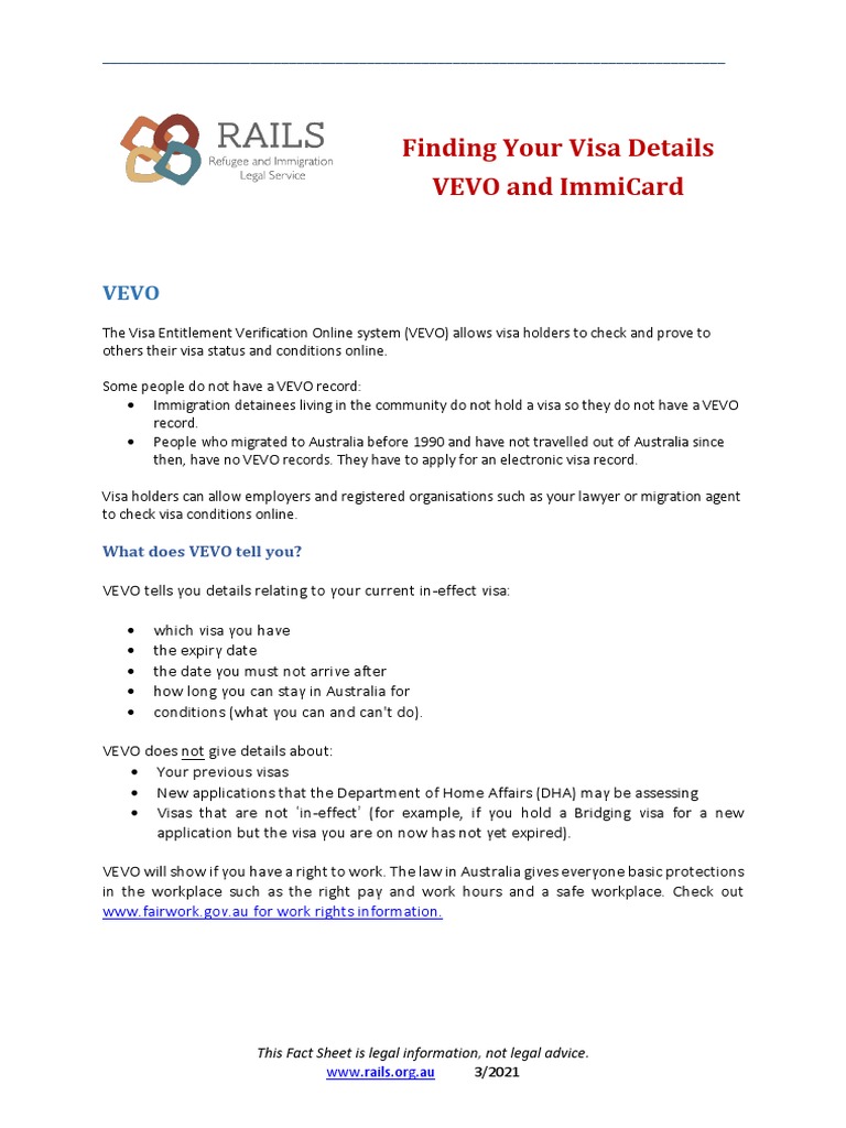VEVO Fact Sheet-10 March 2021 | PDF | Travel Visa | Government And ...