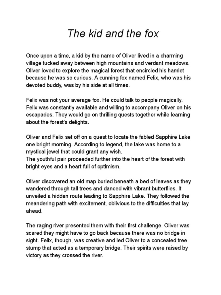 Oliver and Felix's Forest Adventure | PDF