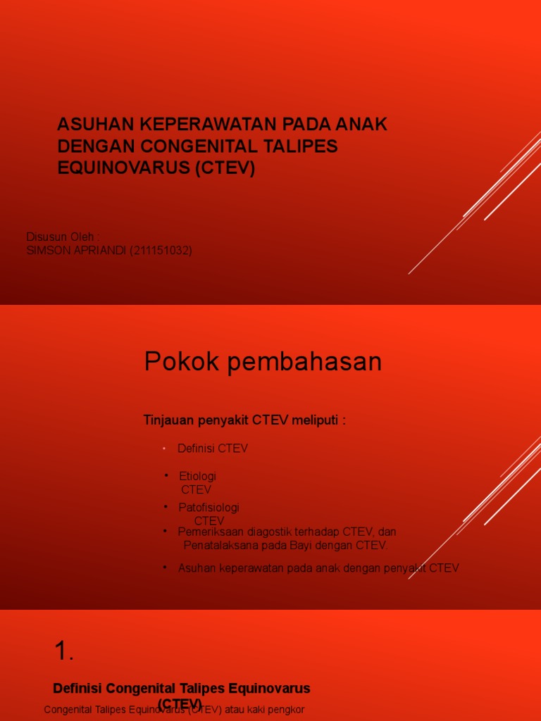 Asuhan Keperawatan CTEV pada Anak | PDF