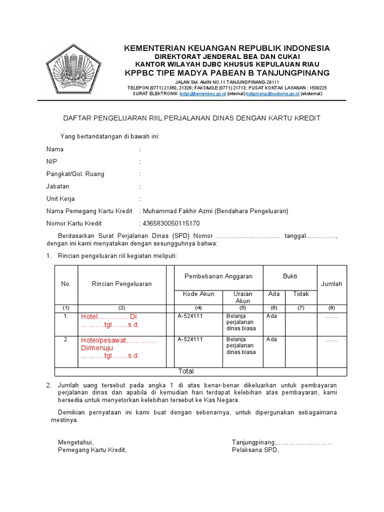 Format DPR Menggunakan KKP | PDF
