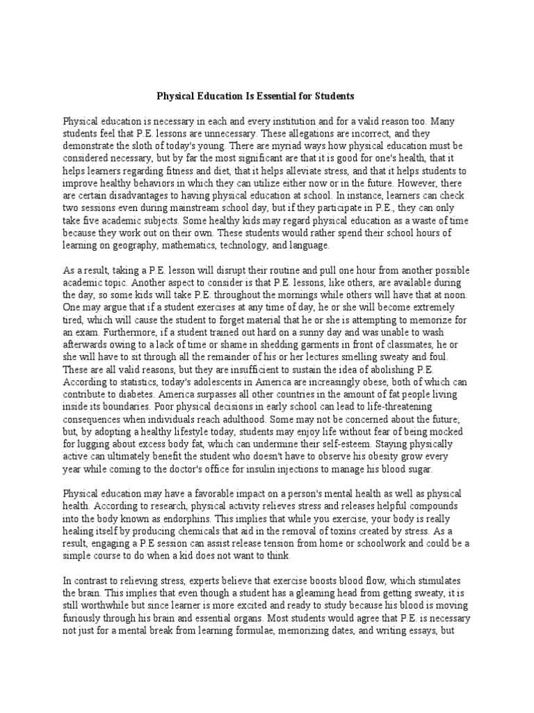 Persuasive Speech | PDF | Physical Education | Health Promotion