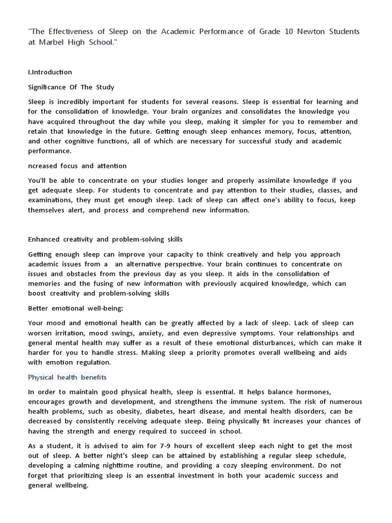 MATH mini research soft copy | PDF | Sleep | Executive Functions