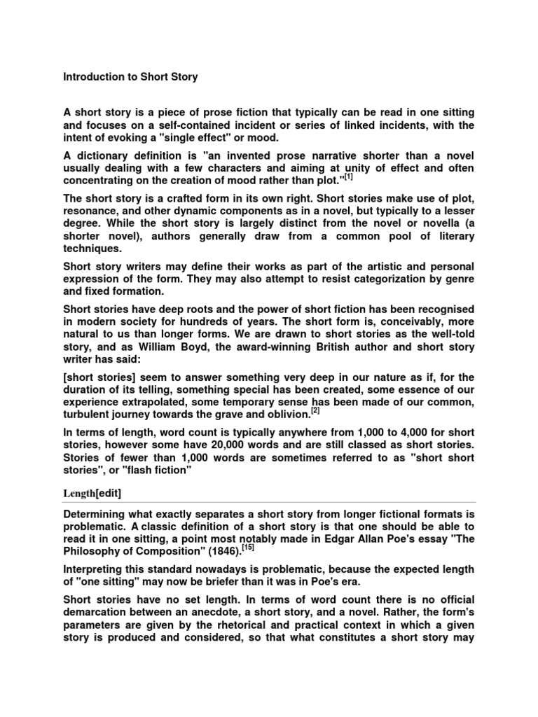 Introduction To Short Story | PDF | Short Stories | Novella