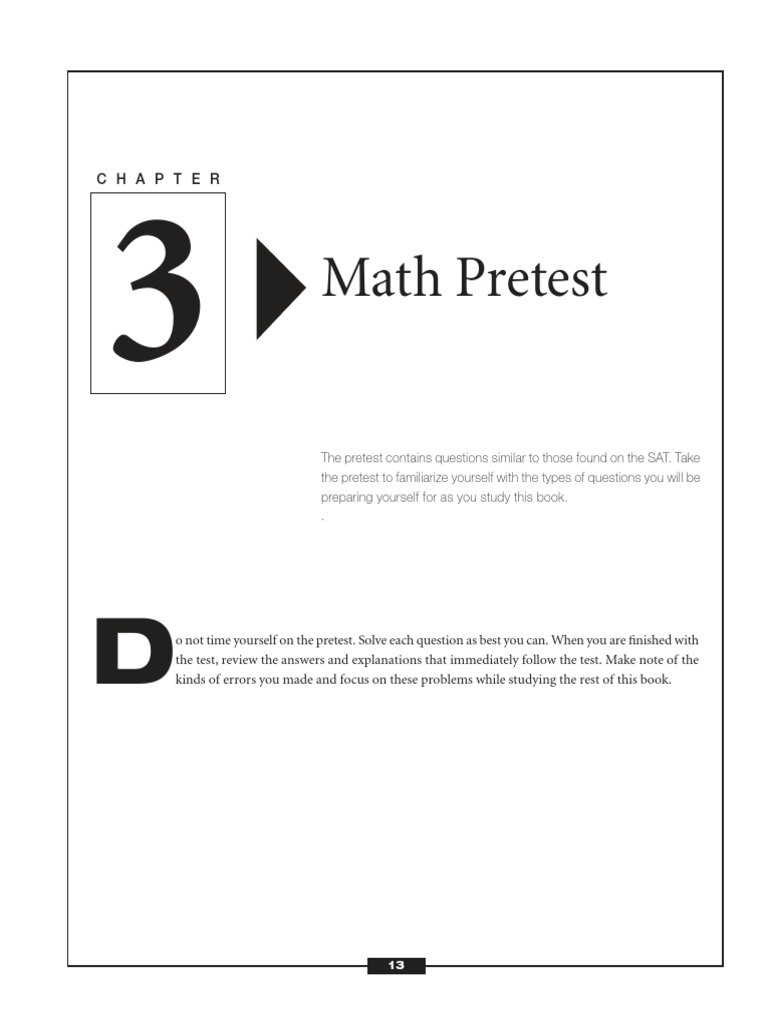 SAT Math Pretest with Answers | PDF | Area | Triangle