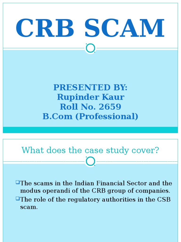 CRB Scam | PDF | Reserve Bank Of India | Banks