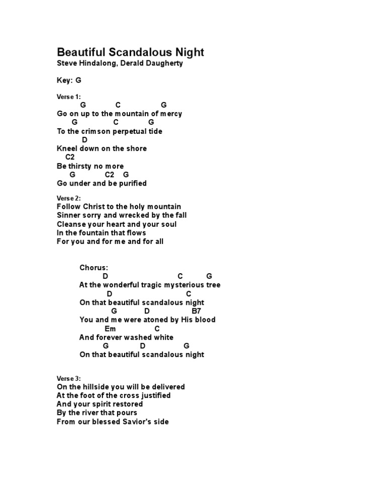 Beautiful Scandalous Night Lyrics | PDF