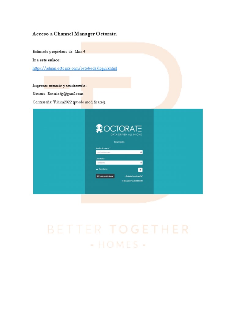 Guía de Acceso a Octorate para Propietarios | PDF