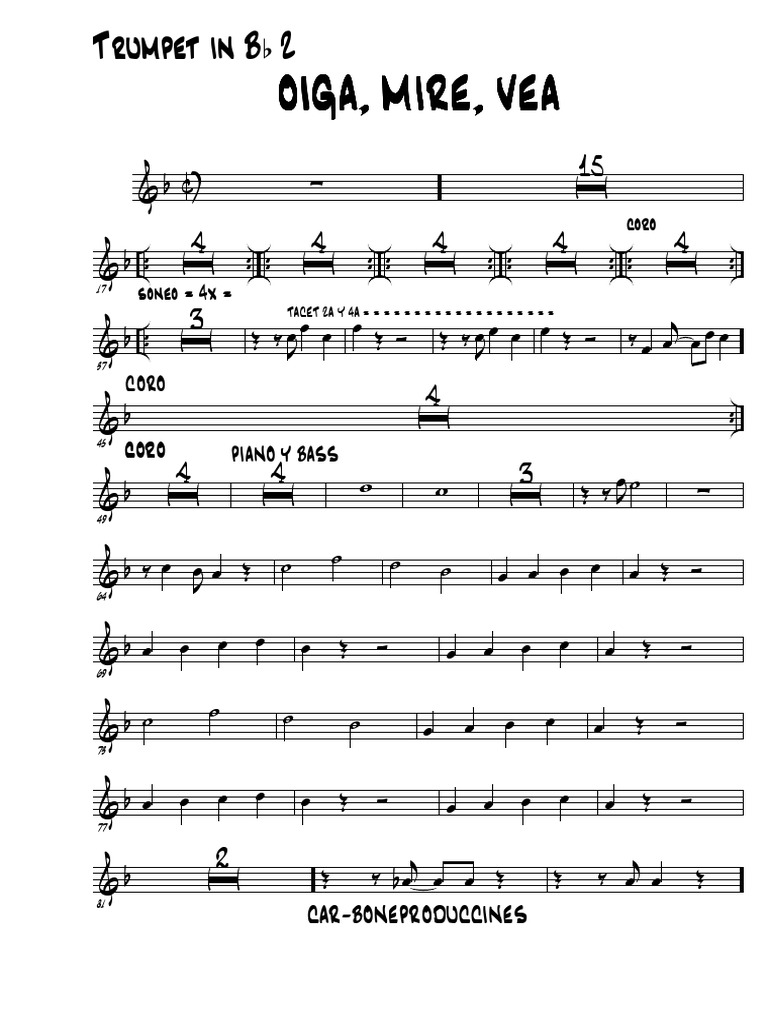 Oiga Mire Vea - 002 Trumpet in BB 2 | PDF
