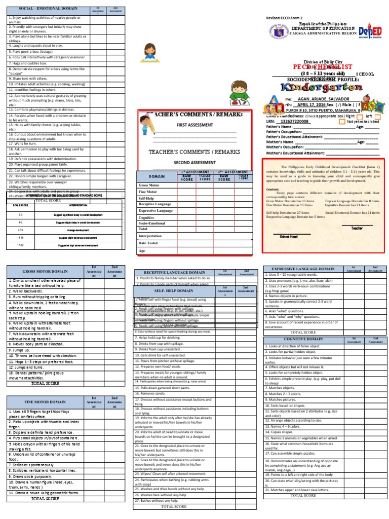 Pecd Checklist 3 Columns Edited For Printing | PDF | Child Development ...