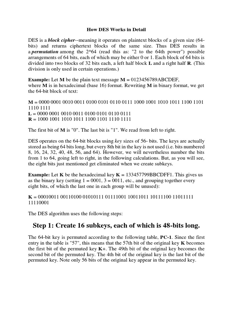 Des Example | PDF | Cryptography | Espionage Techniques