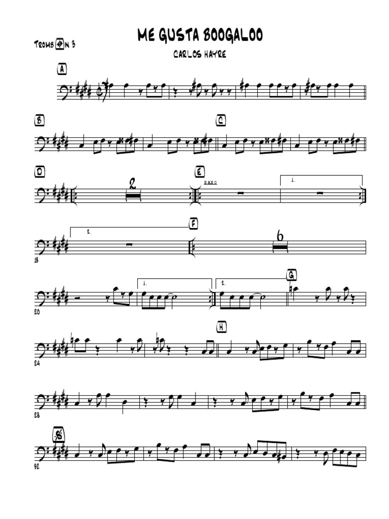 Me Gusta Boogaloo - Trombón 3 | PDF
