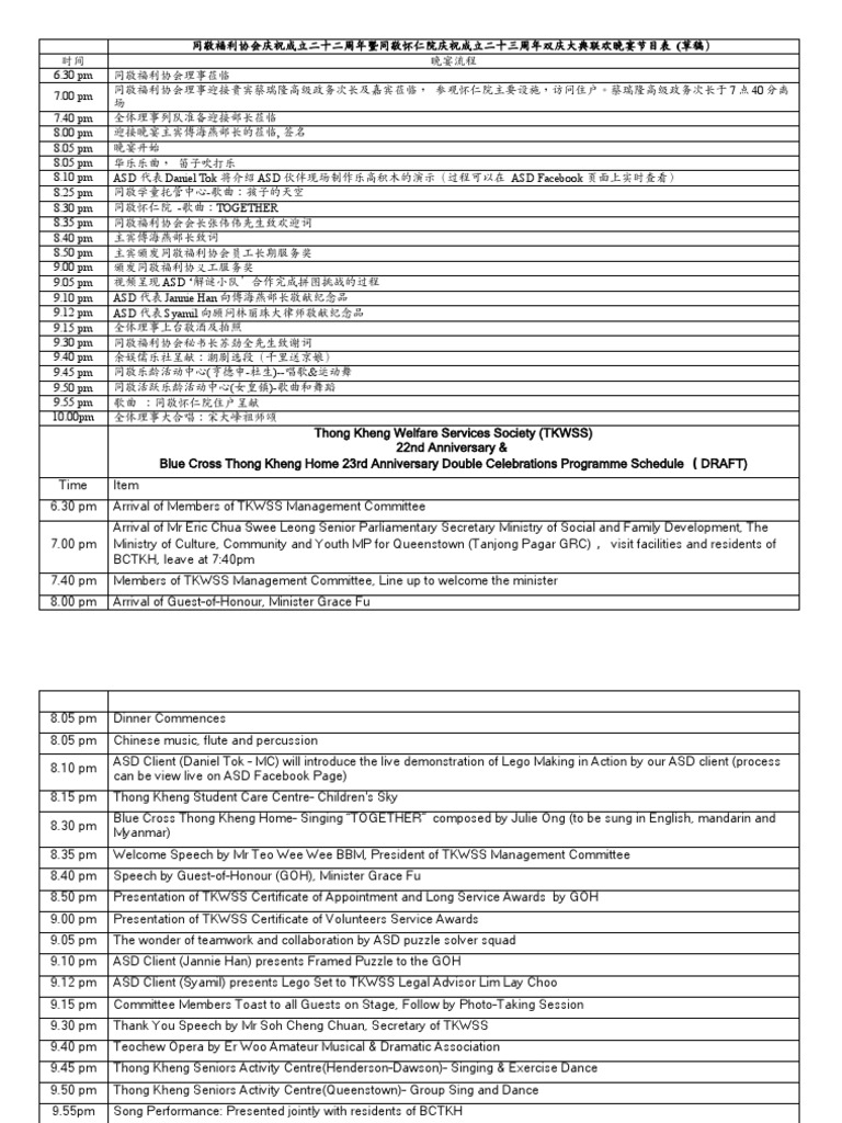 22nd Anniversary Program Draft | PDF | Singapore | World Politics