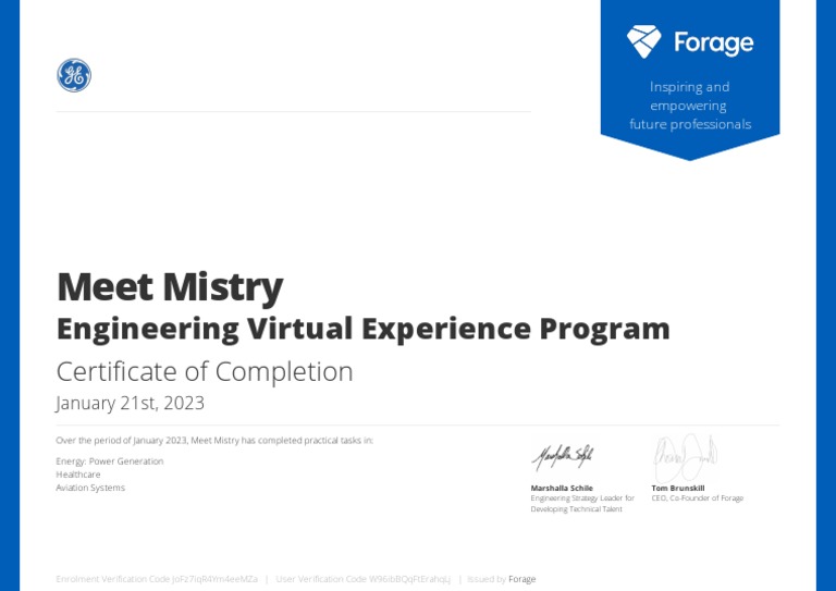 GE Certificate | PDF