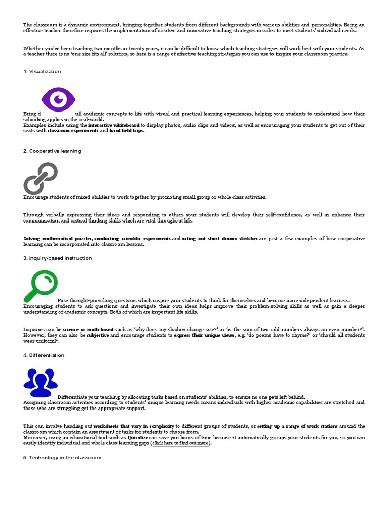 The Classroom Is A Dynamic Environment | PDF | Differentiated ...