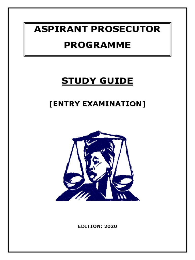 Aspirant Prosecutor Programme Study Guide Entry Examination 2020 Pdf