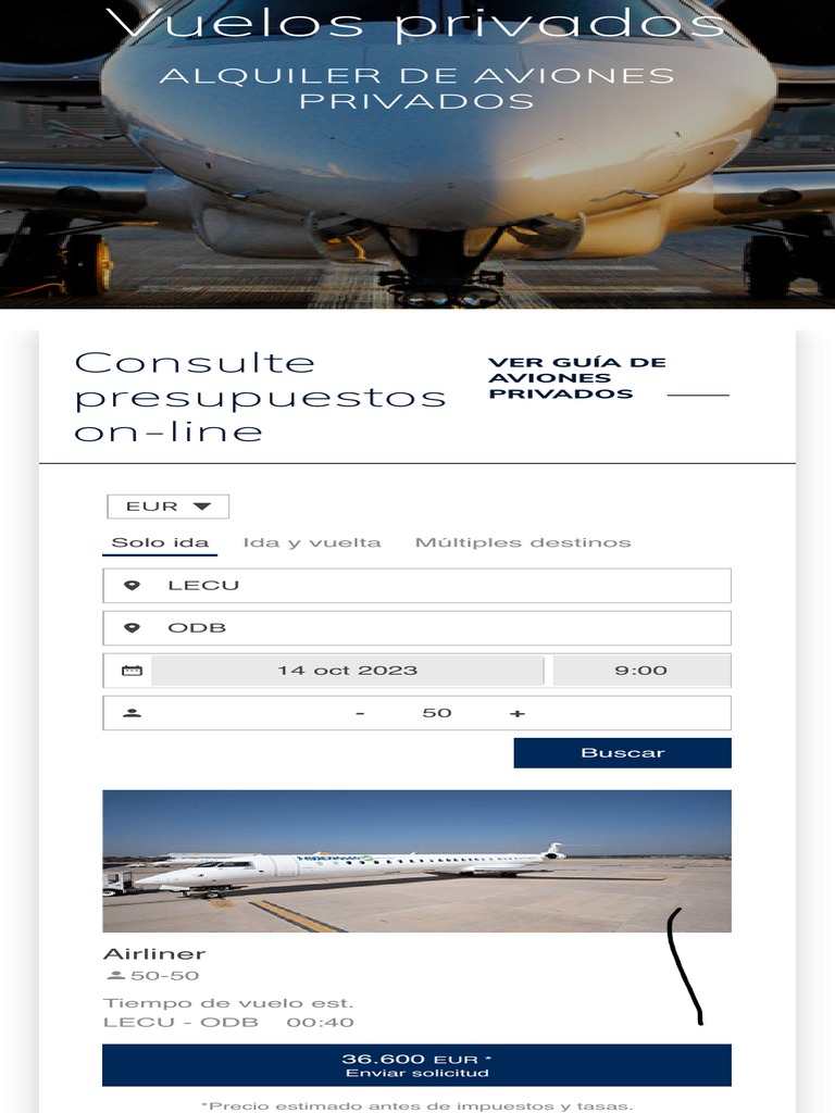 Vuelos Privados - Alquiler de Aviones Privados A Nivel Mundial | PDF ...