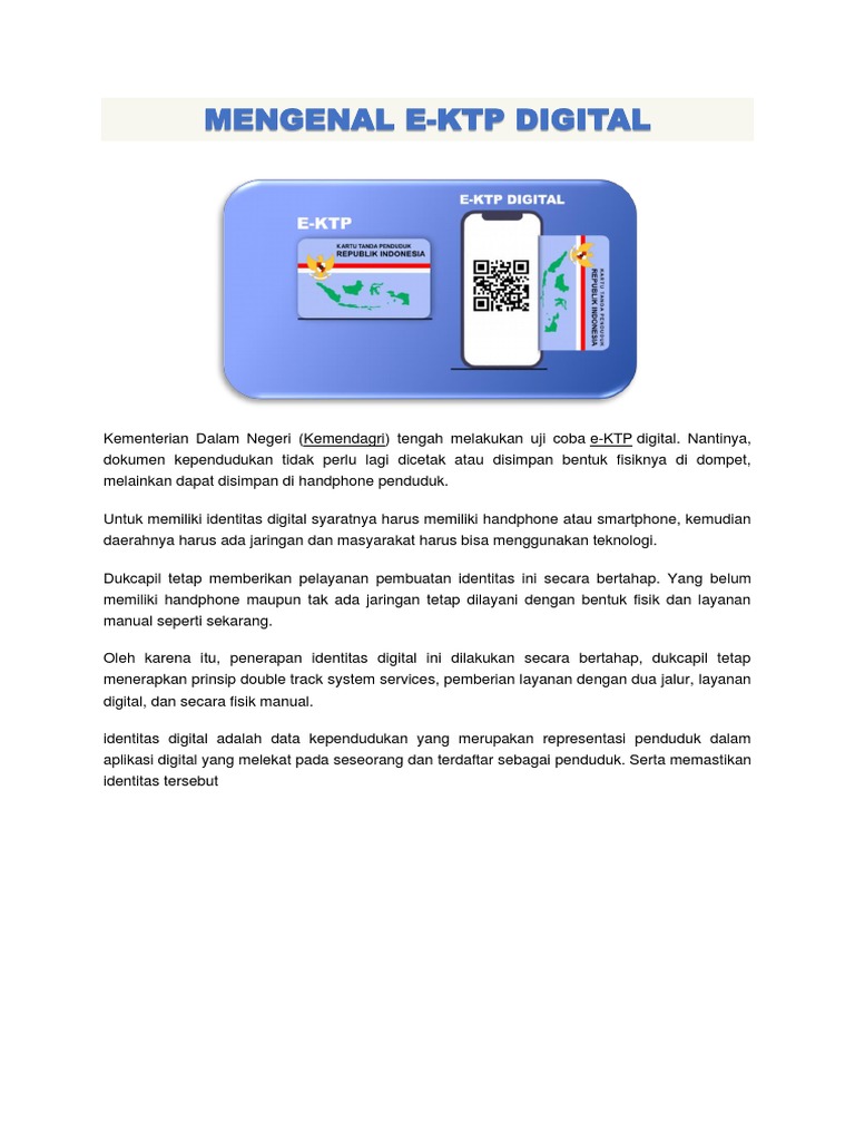 Idk (Identitas Kependudukan Digital) | PDF