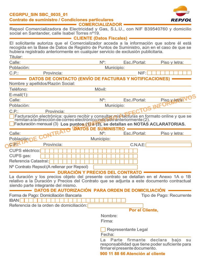 Contrato Unificado Sin SBC Mod Cegrpu Sin SBC 0035 01 Sms | PDF | Energia electrica | Coche ...