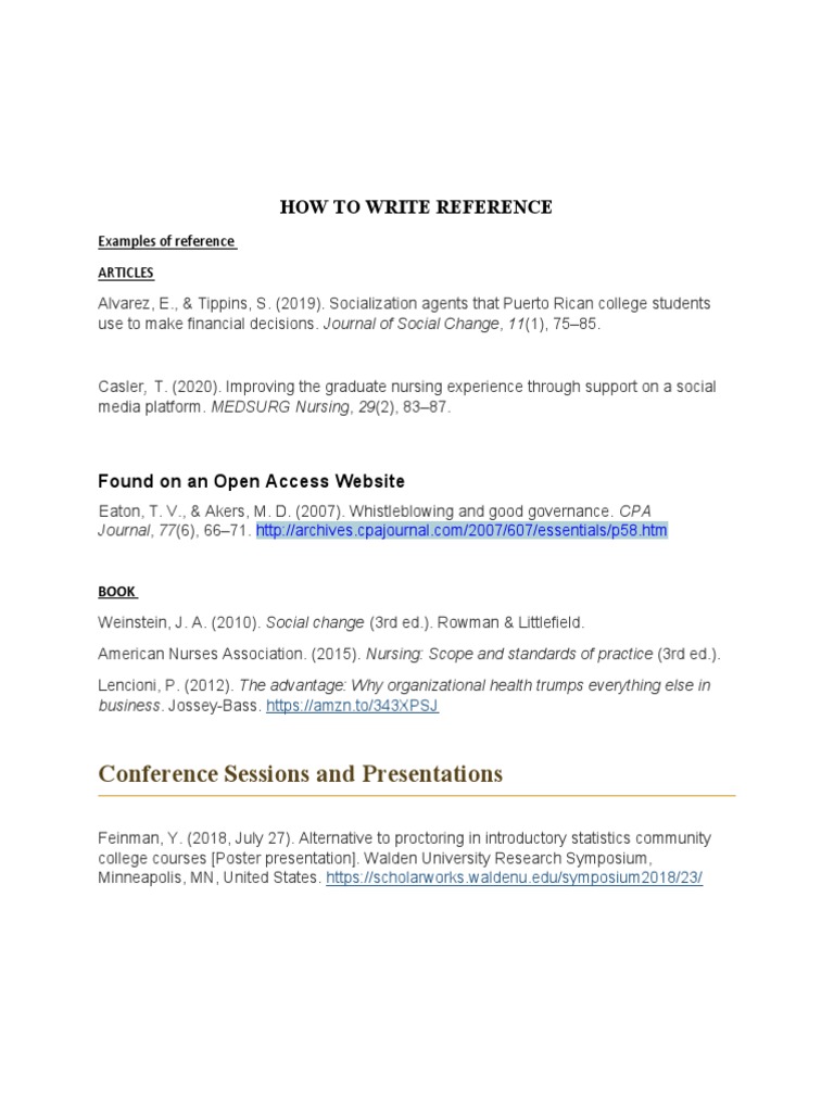 HOW TO WRITE REFERENCE | PDF