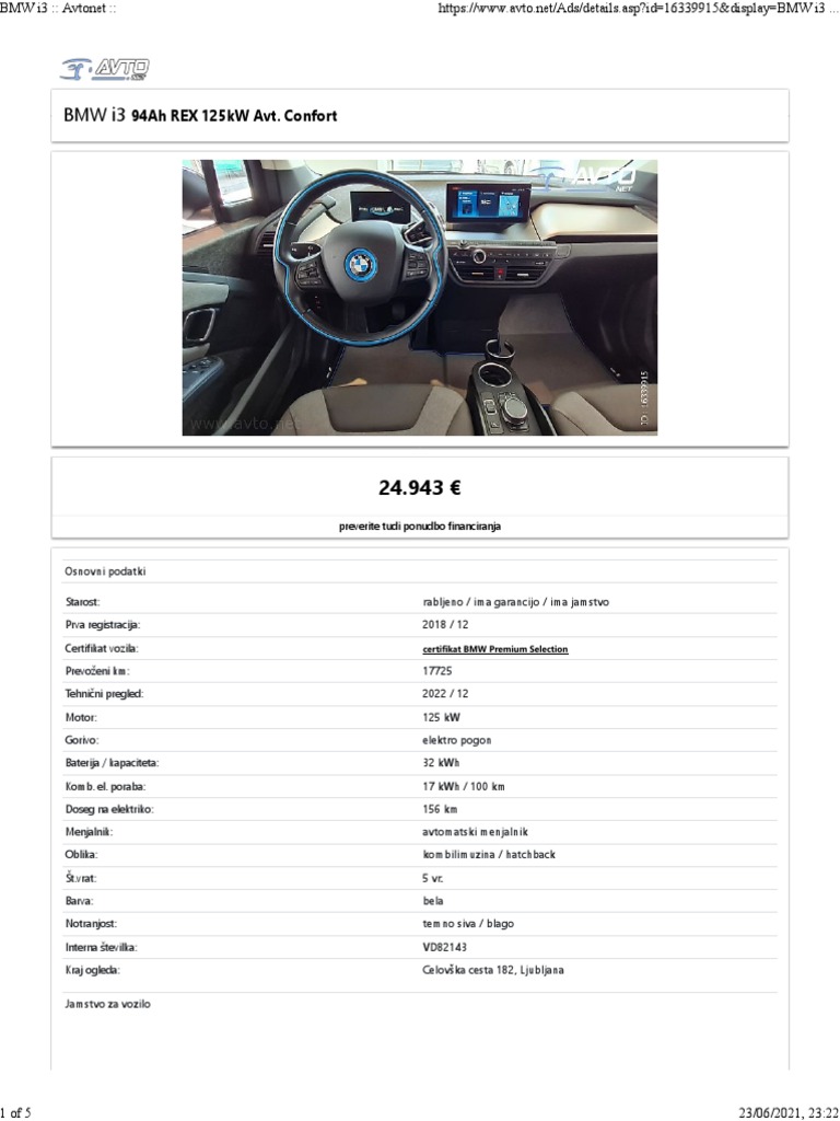 BMW i3 Avtonet | PDF