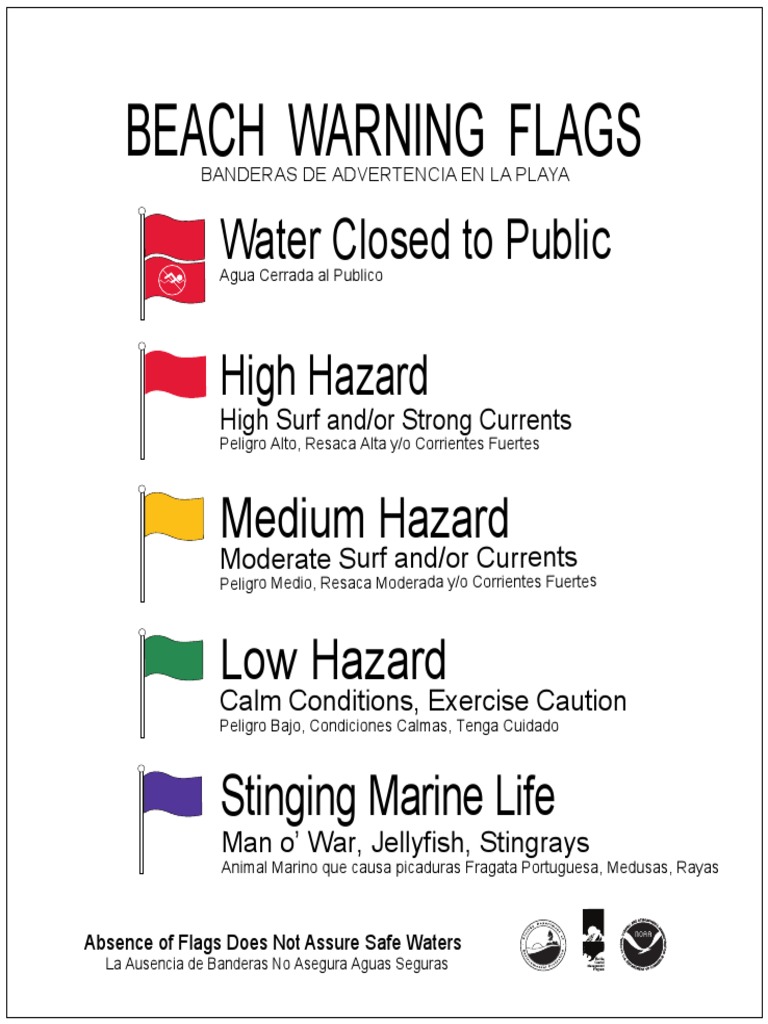 2016 Beach Warning Flag Sign - PDF - 1 | PDF