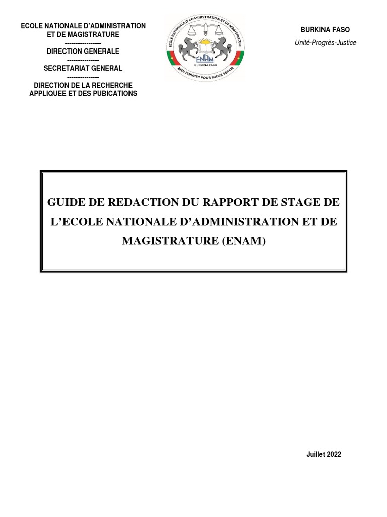 Guide de Redaction Du Rapport de Stage Version Finale | PDF | Pédagogie | Expérience