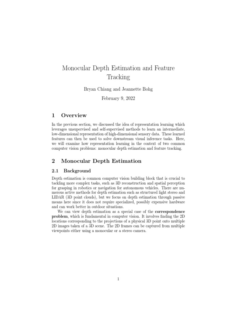 08-Monocular Depth Estimation | PDF | Computer Vision | Graphics