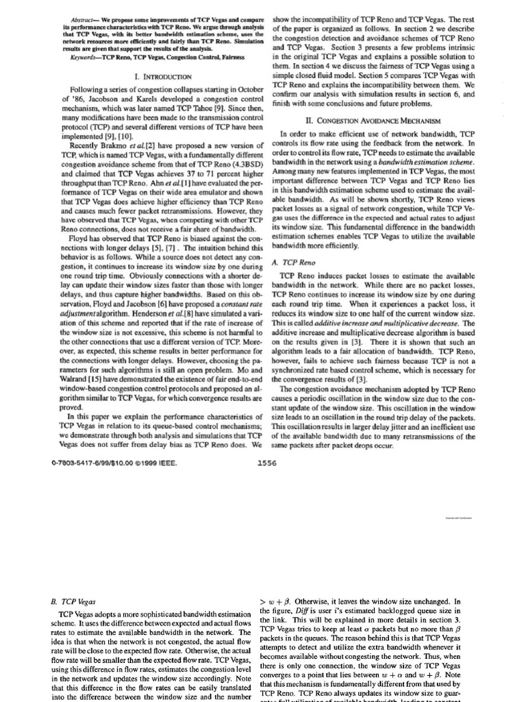 Tcp Vegas Analysis Pdf