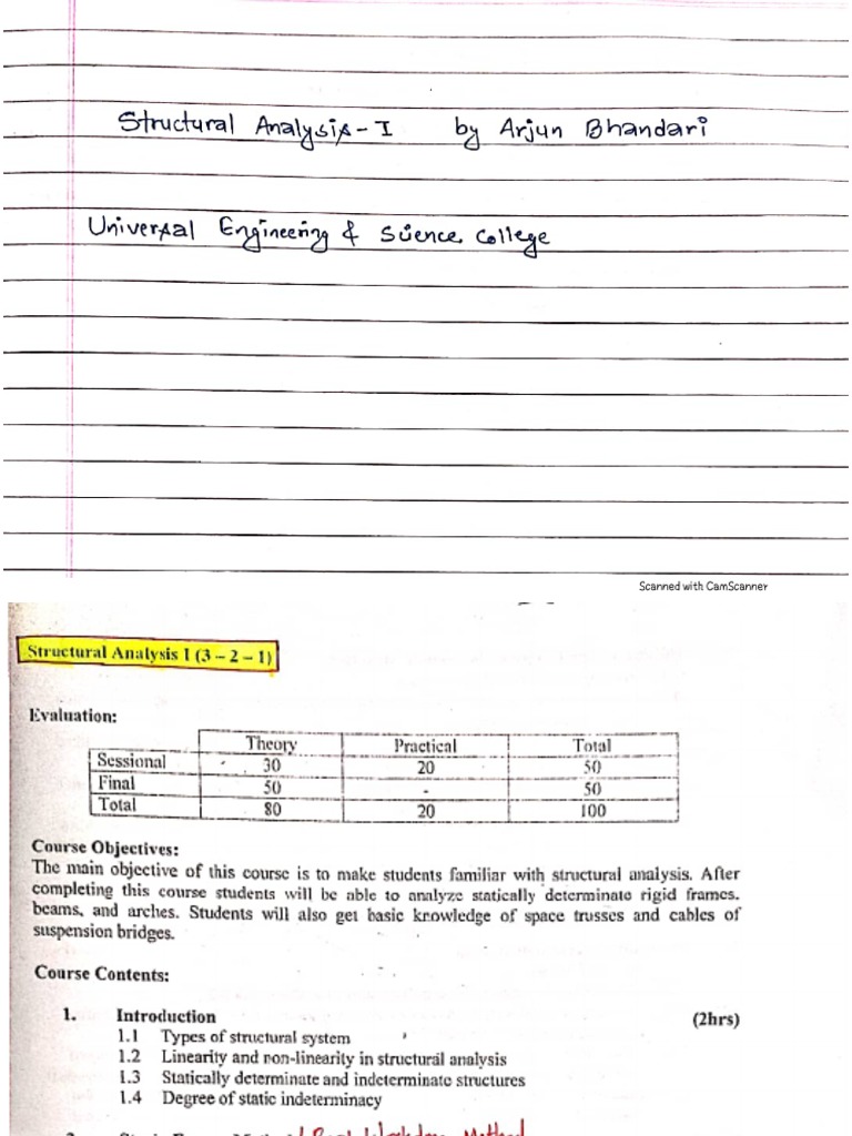 Structural Analysis-1 by Arjuna Bhandari | PDF