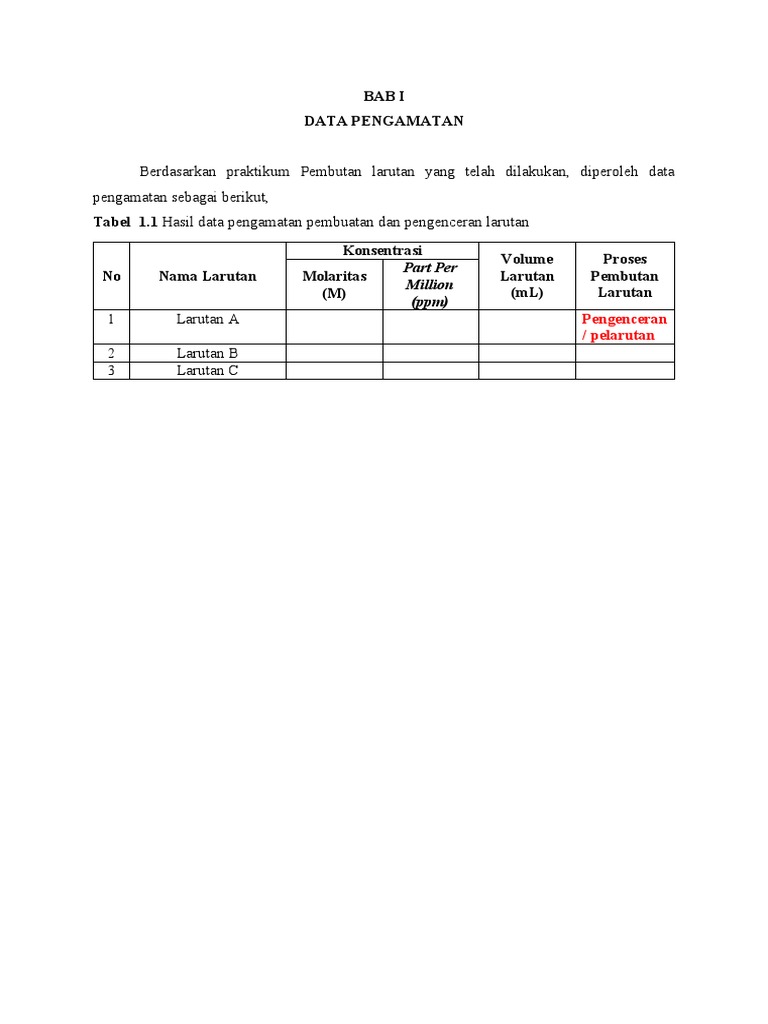 Contoh Laporan PL | PDF