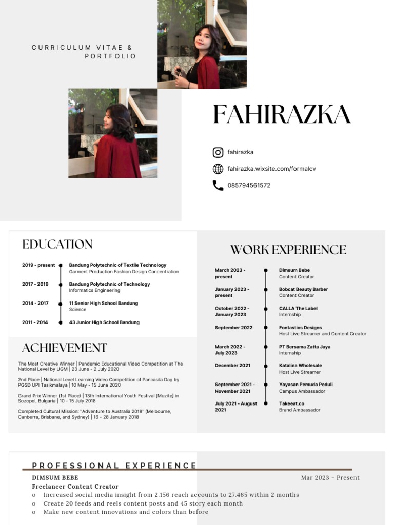 CV PORTO - Fahirazka-Compressed | PDF | Mass Media | Communication
