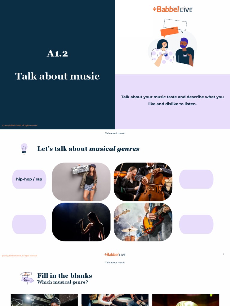 ENG - A1 - 2 - 01 Talk About Music | Download Free PDF | Syntax | Grammar