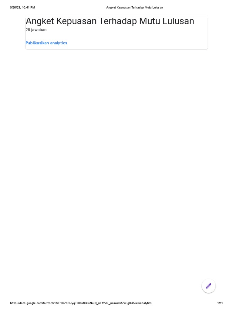 Angket Kepuasan Terhadap Mutu Lulusan | PDF