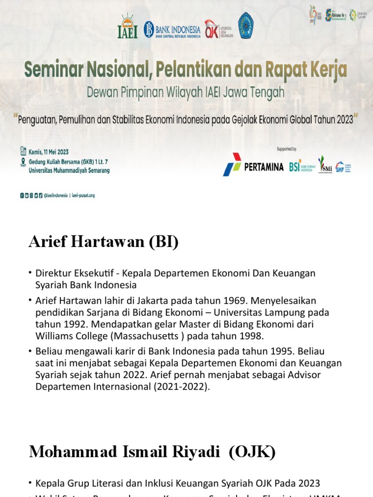 CV Pembicara Seminar IAIE Jateng 11 Maret 2023 | PDF