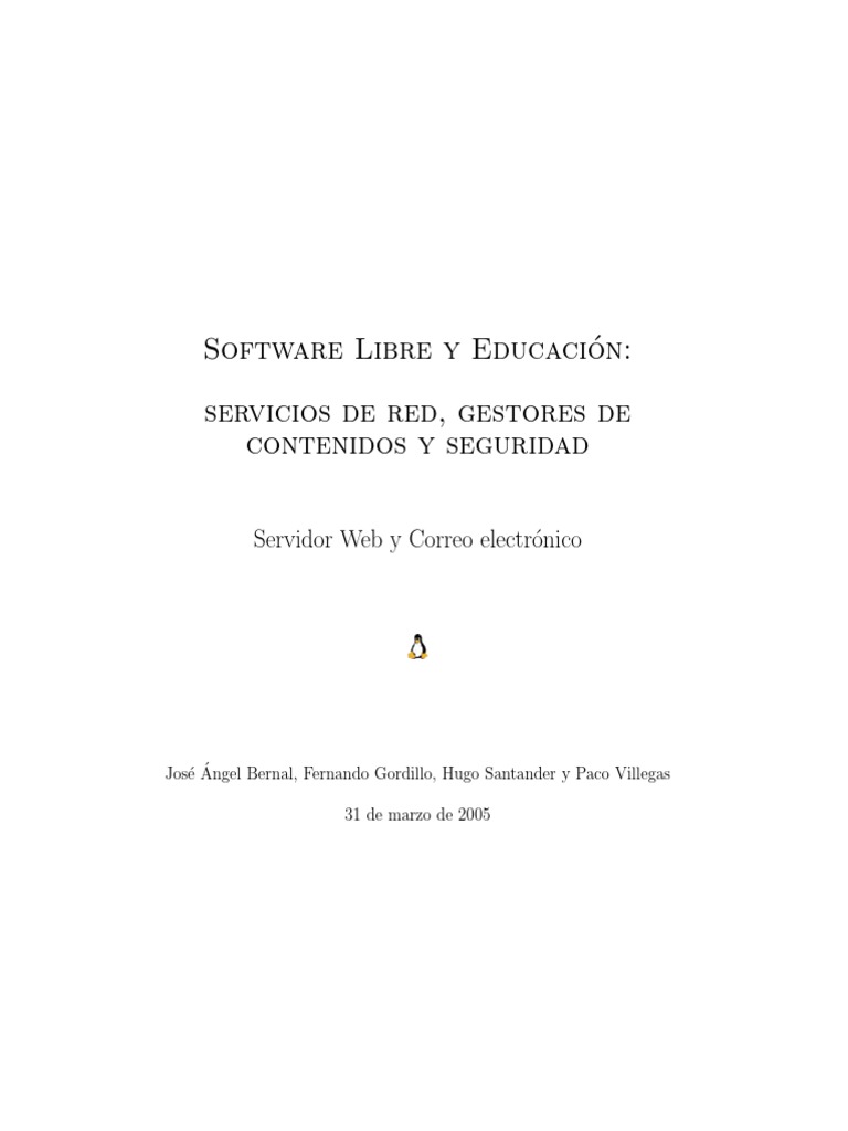 (Curso Linux - Software Libre y Educacion - Servicios de Red Gestores de Contenidos y Seguridad ...