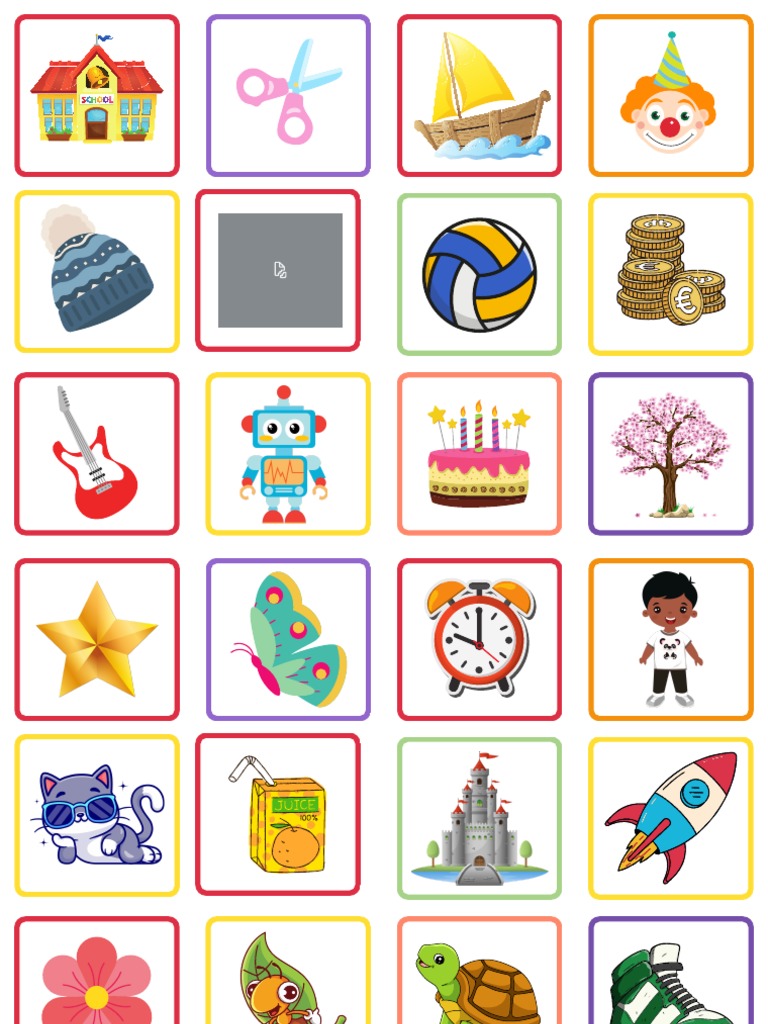 Fruit Simple Cartoon Colorful Flashcard Memory Game | PDF