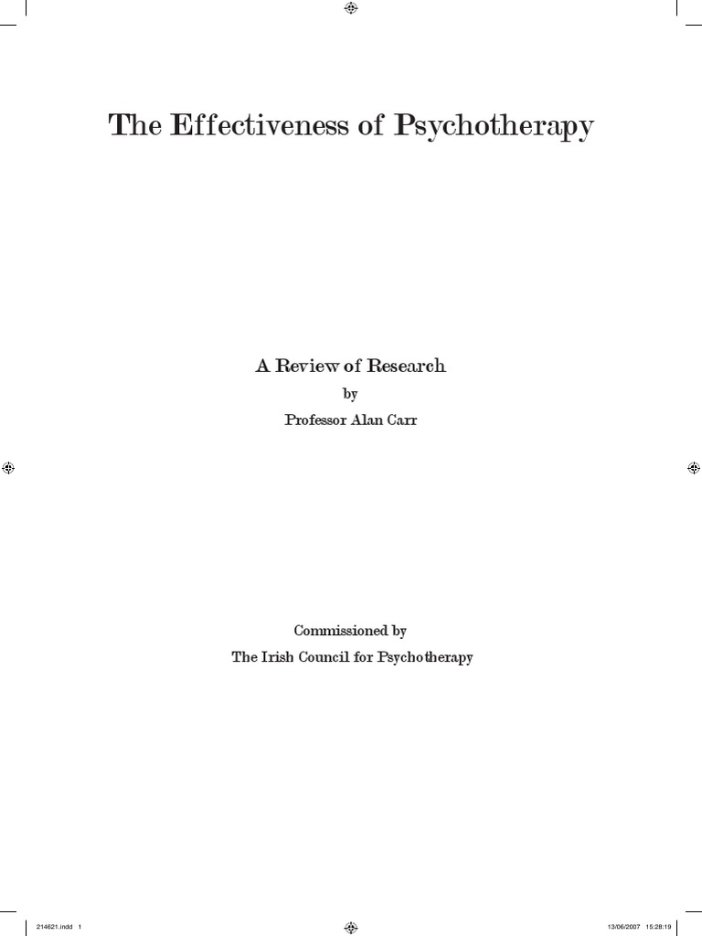 The Effectiveness of Psychotherapy | PDF | Psychotherapy | Mental Disorder