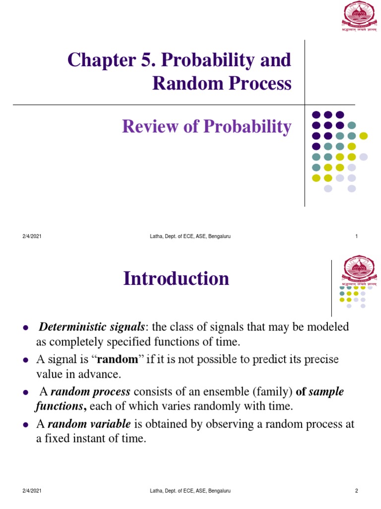 Chapter 5. Probability and Random Process - Updated | Download Free PDF ...